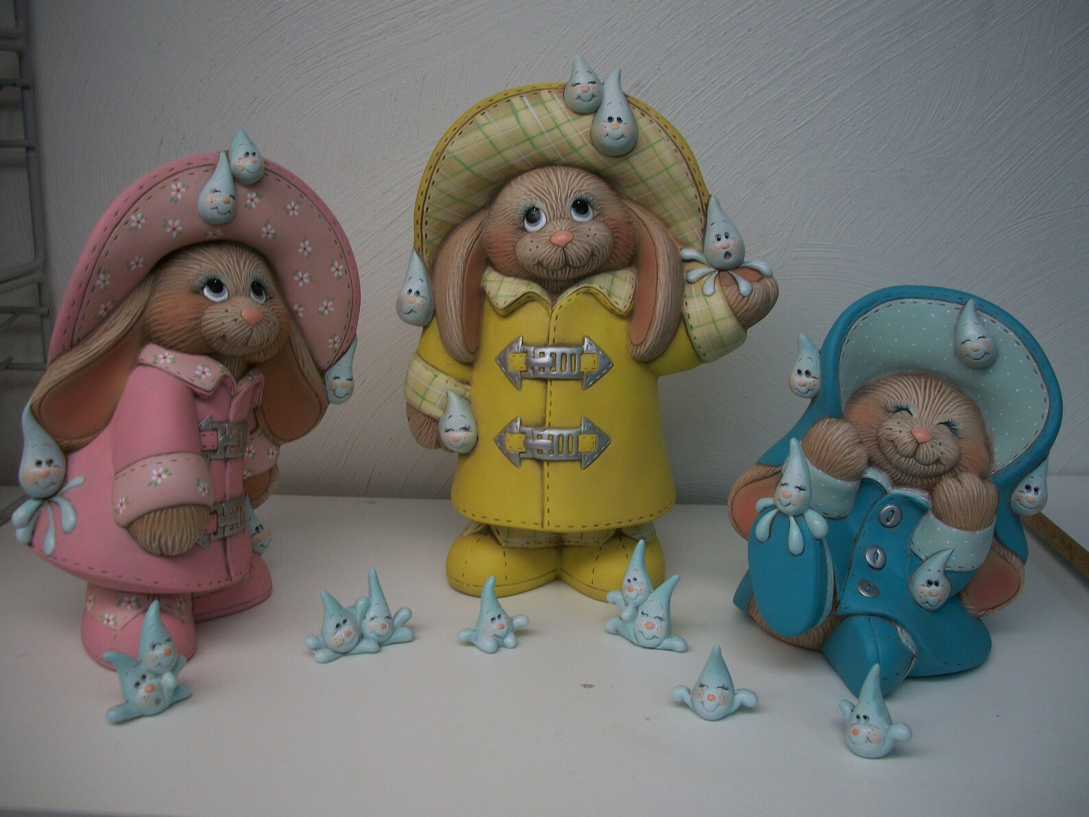 Ceramic Easter Bunny Raindrop Puddle Bunny Easter Decoration - Etsy