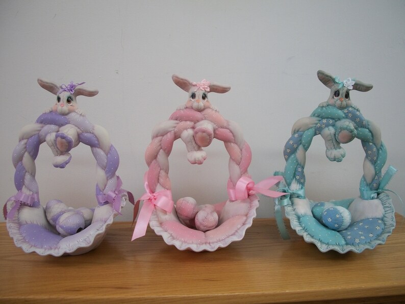 Ceramic Easter Bunny Easter Basket Easter Eggs Easter Decoration ...