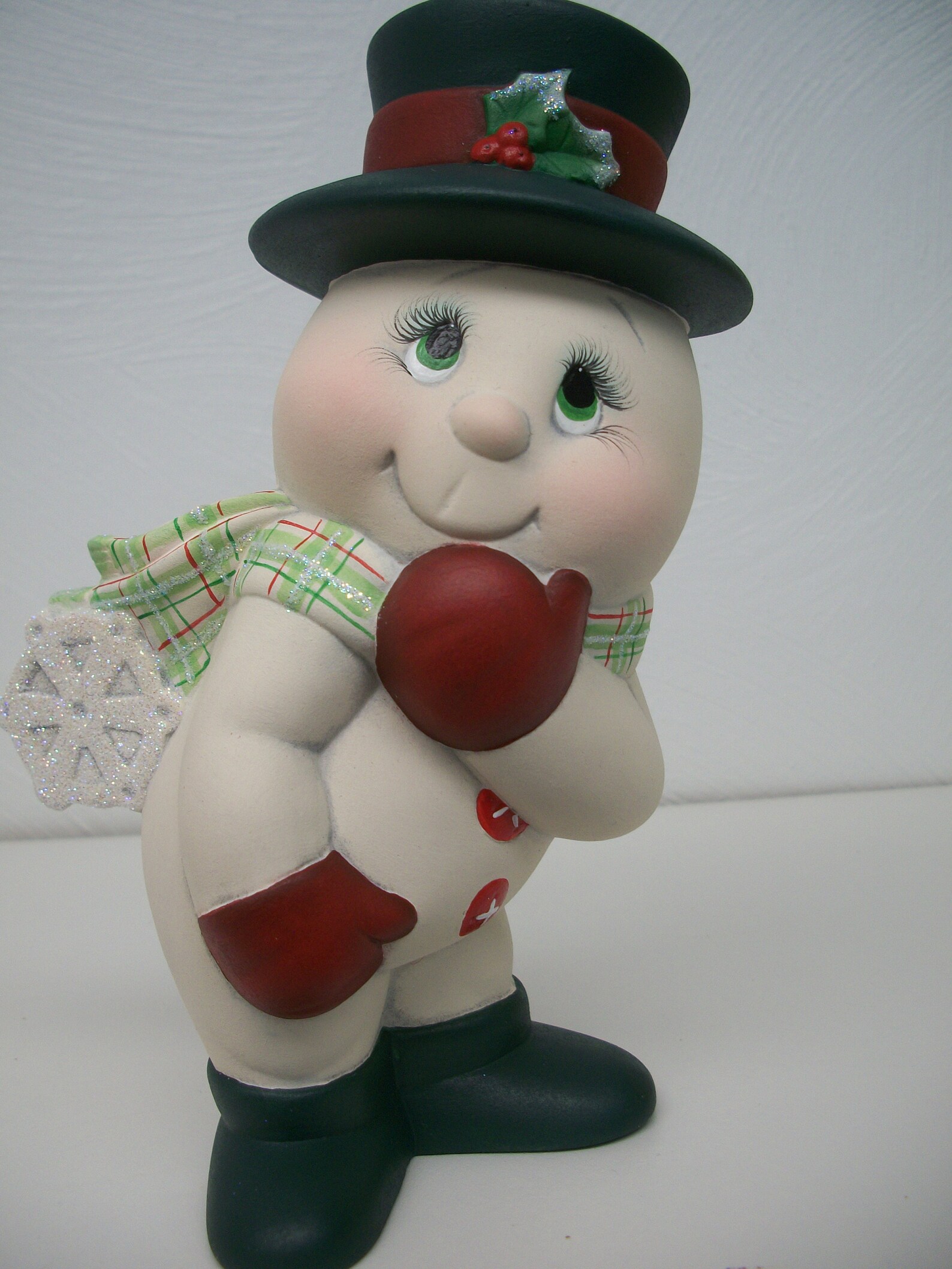 Ceramic Snowman Snowflake,shy Pose Christmas Decoration - Etsy