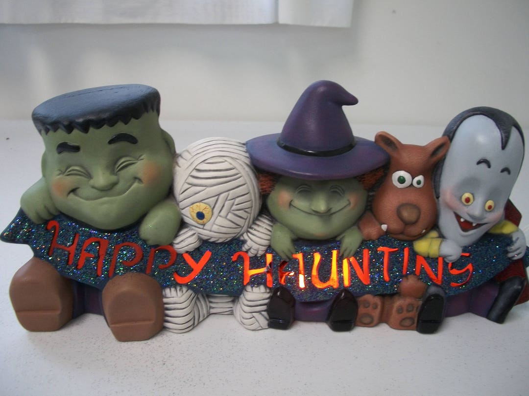Ceramic Frankenstein,mummy,witch,werewolf,dracula/vampire Halloween ...