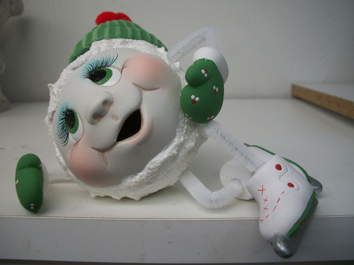 Ceramic Christmas Snowball Ice Skate Noggin - Etsy