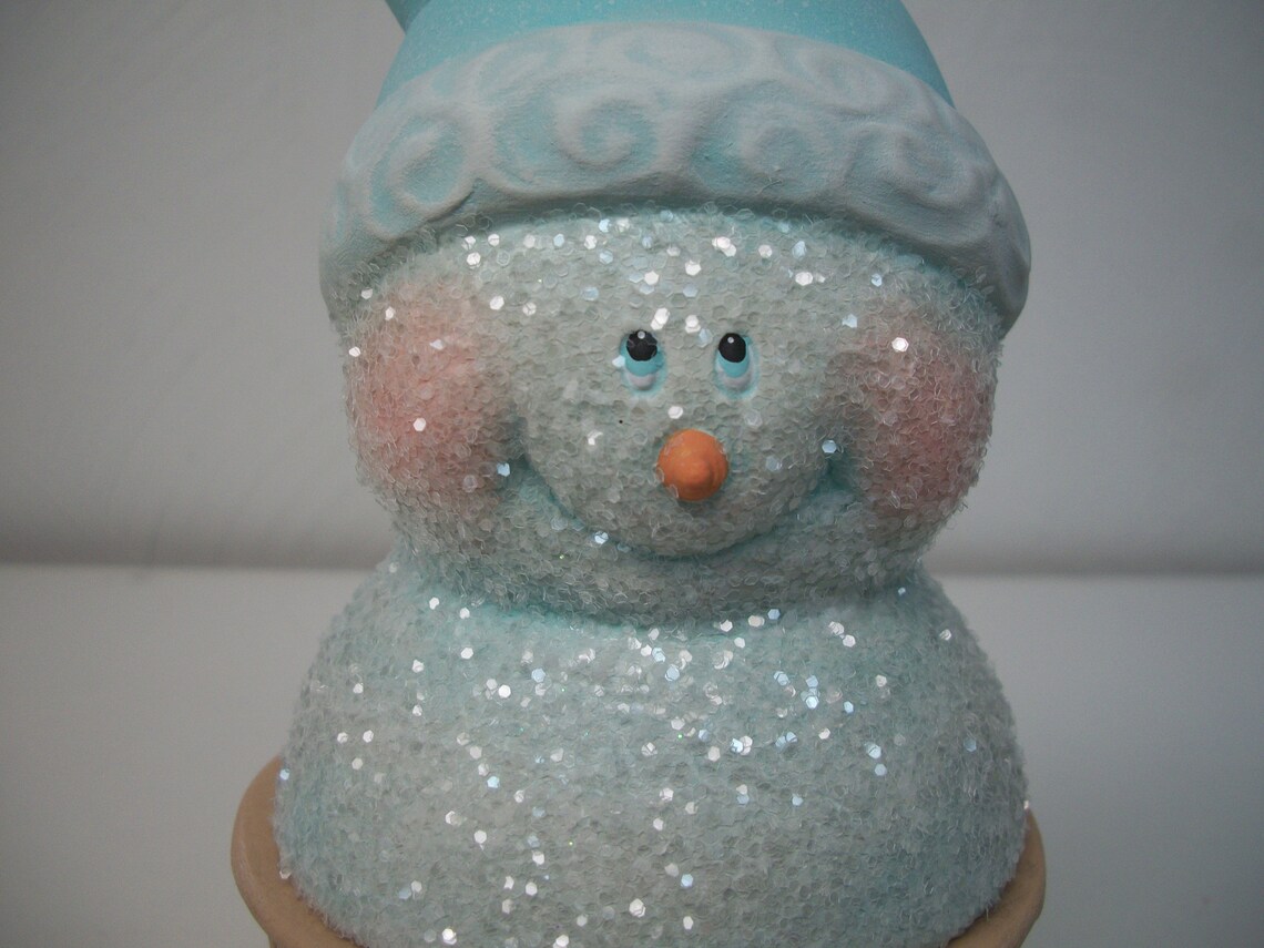 Ceramic Christmas Snowman Ice Cream Cone Container - Etsy