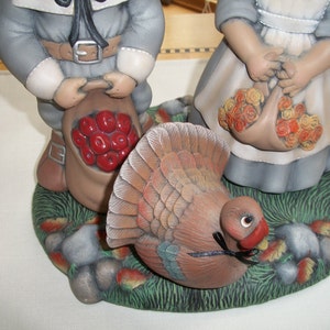 Ceramic Thanksgiving Pilgrims,turkey Complete Set Thanksgiving ...