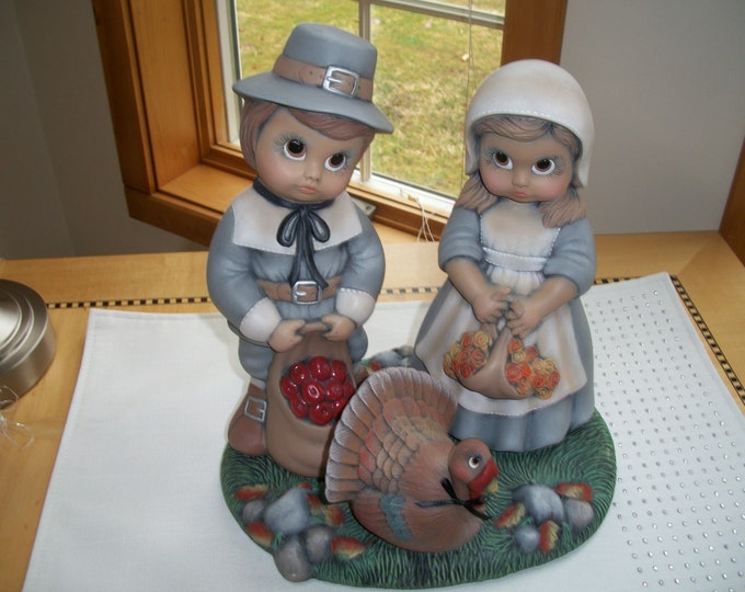 Ceramic Thanksgiving Pilgrims,turkey Complete Set Thanksgiving ...