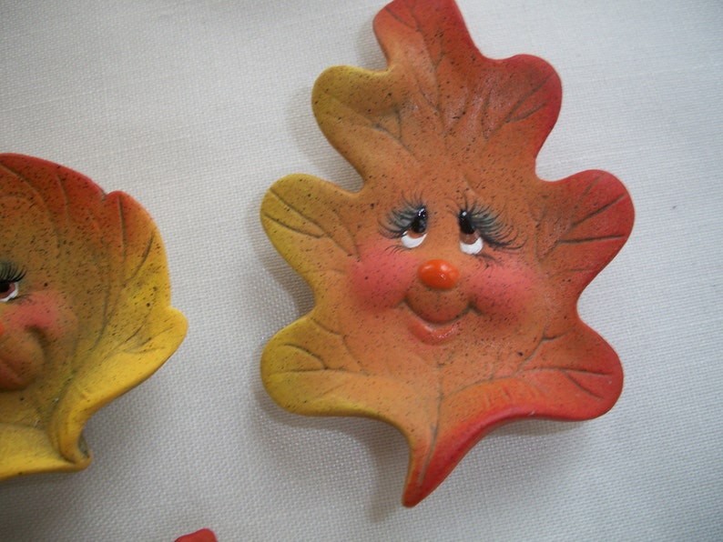Ceramic Fall Leaf Refrigerator Magnets Set of | Etsy