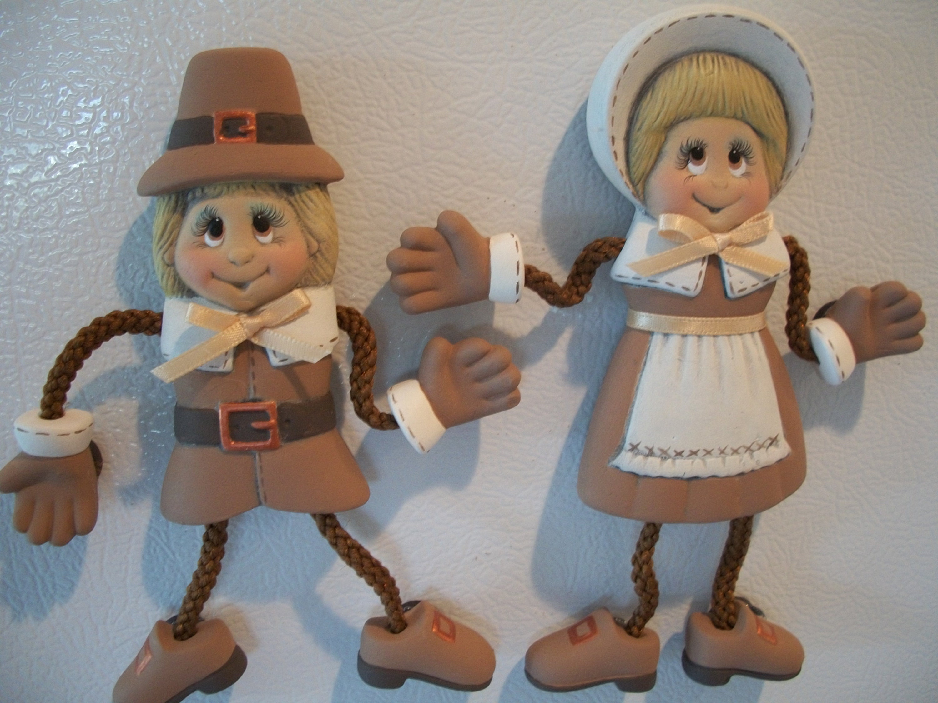 Thanksgiving Decorations,pilgrim Man Pilgrim Lady Set of 2 Refrigerator ...