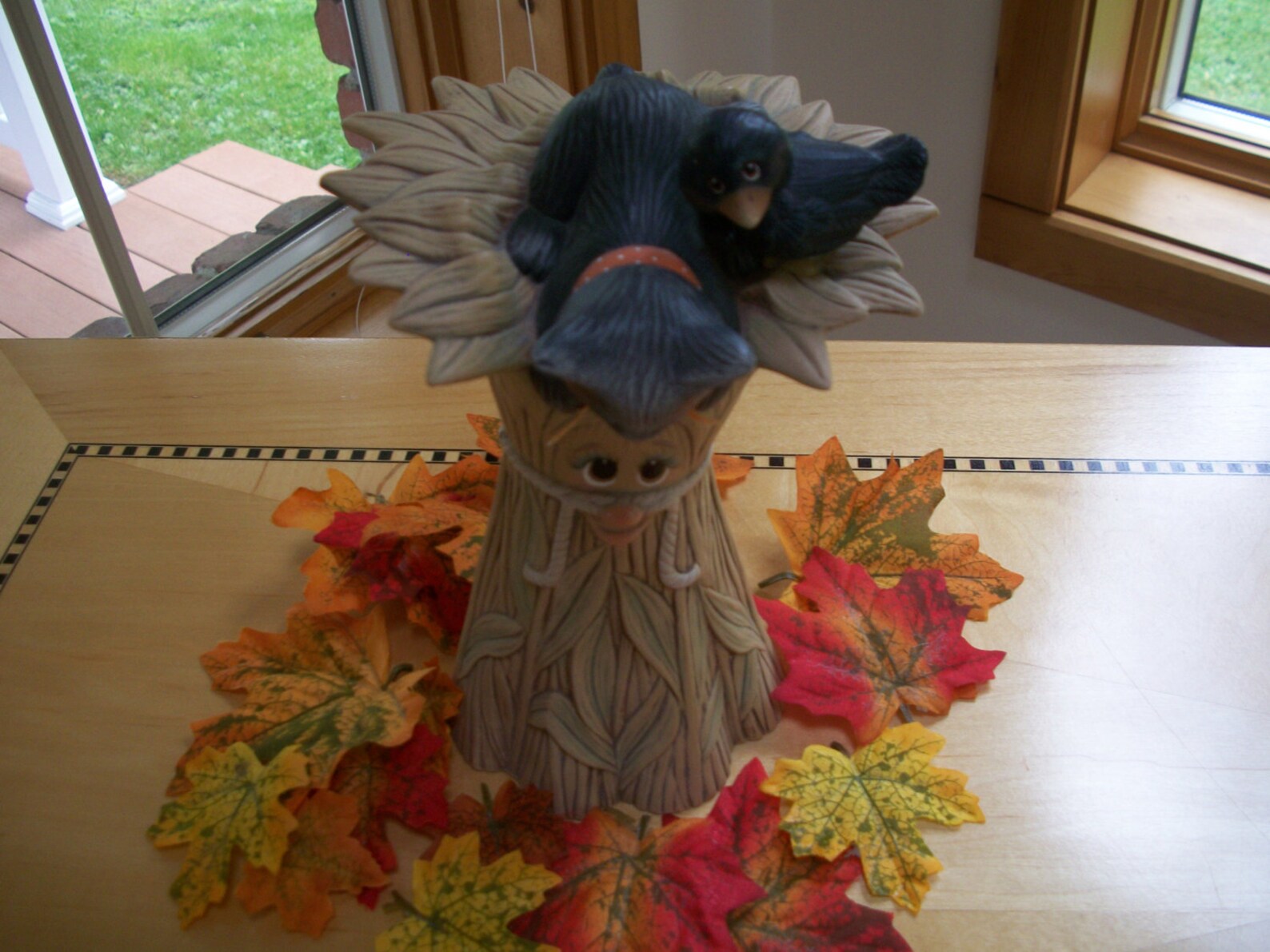 Ceramic Halloween Fall Corn Shock With Halloween Kitty and Crow - Etsy