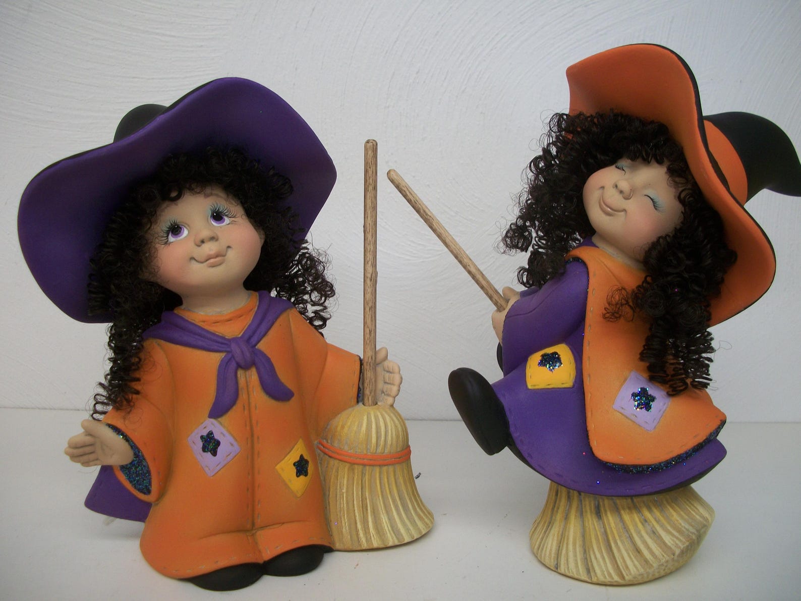 Ceramic Witch on Broom Halloween Decoration - Etsy