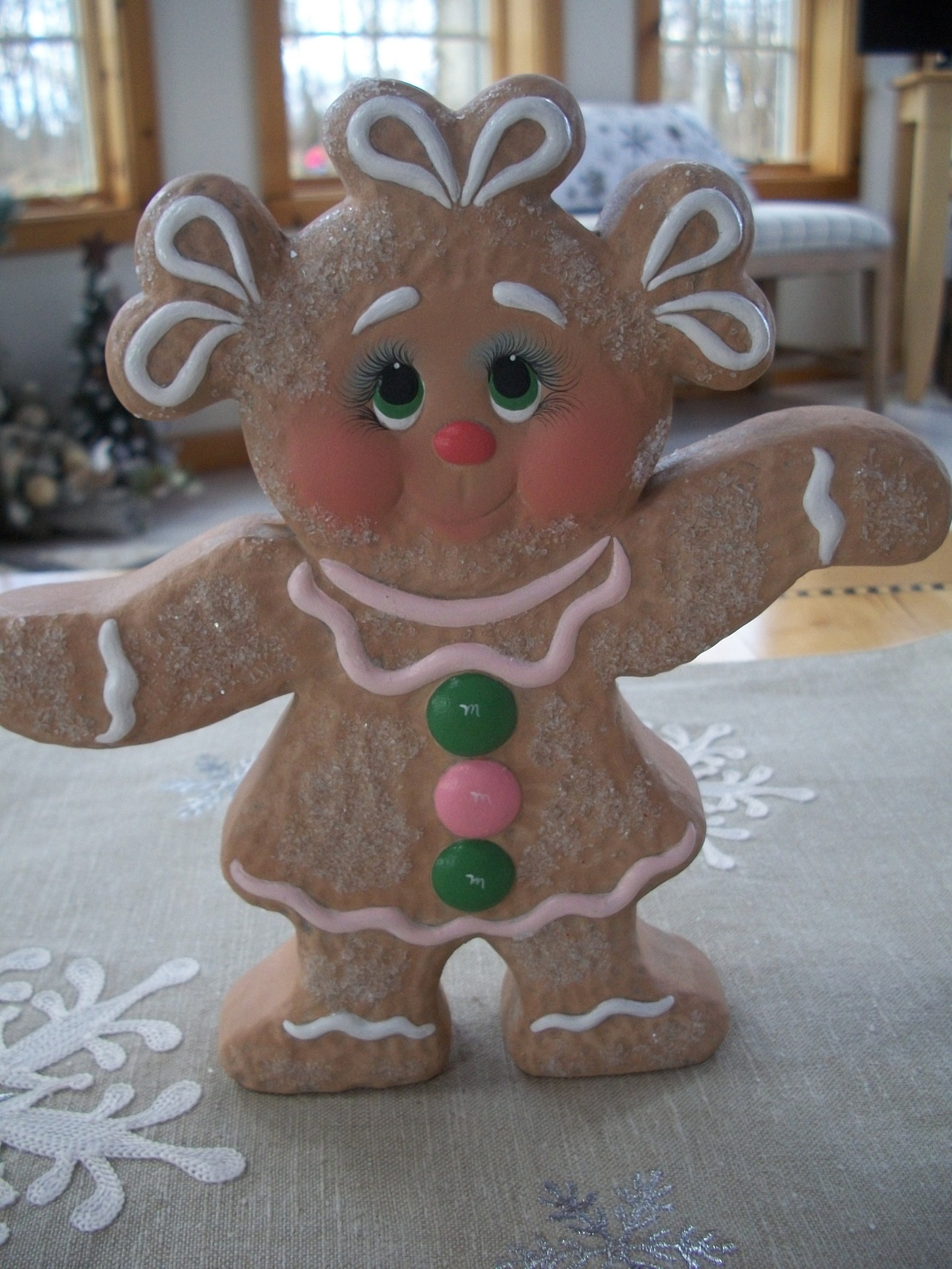 Ceramic Christmas Gingerbread girl and boy hand holding set of | Etsy