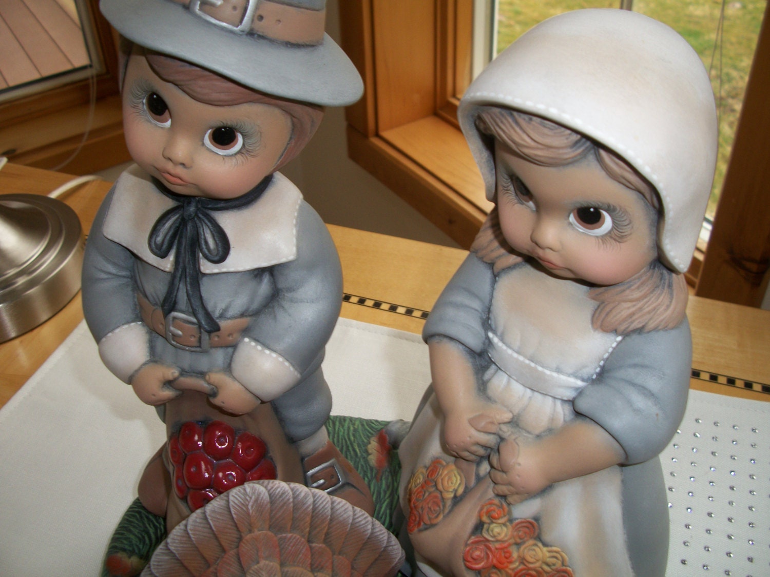 Ceramic Thanksgiving Pilgrims,turkey Complete Set Thanksgiving ...