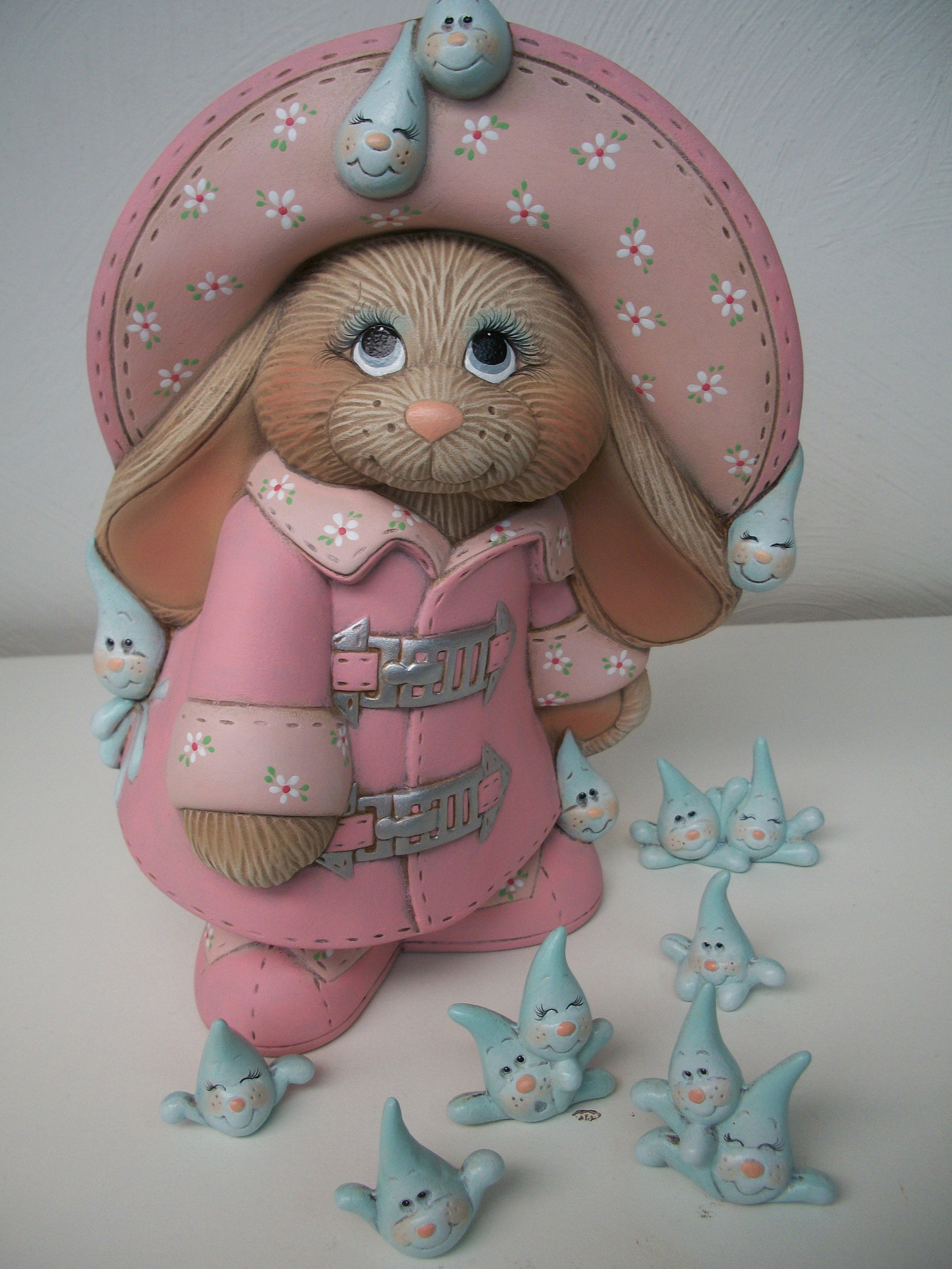 Ceramic Easter Bunny Raindrop Puddle Bunny Easter Decoration - Etsy