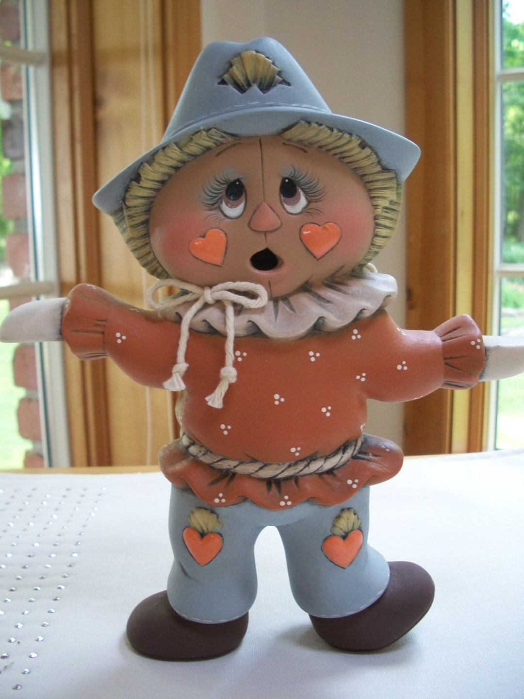 Halloween Ceramic Fall Two Sided Scarecrow - Etsy