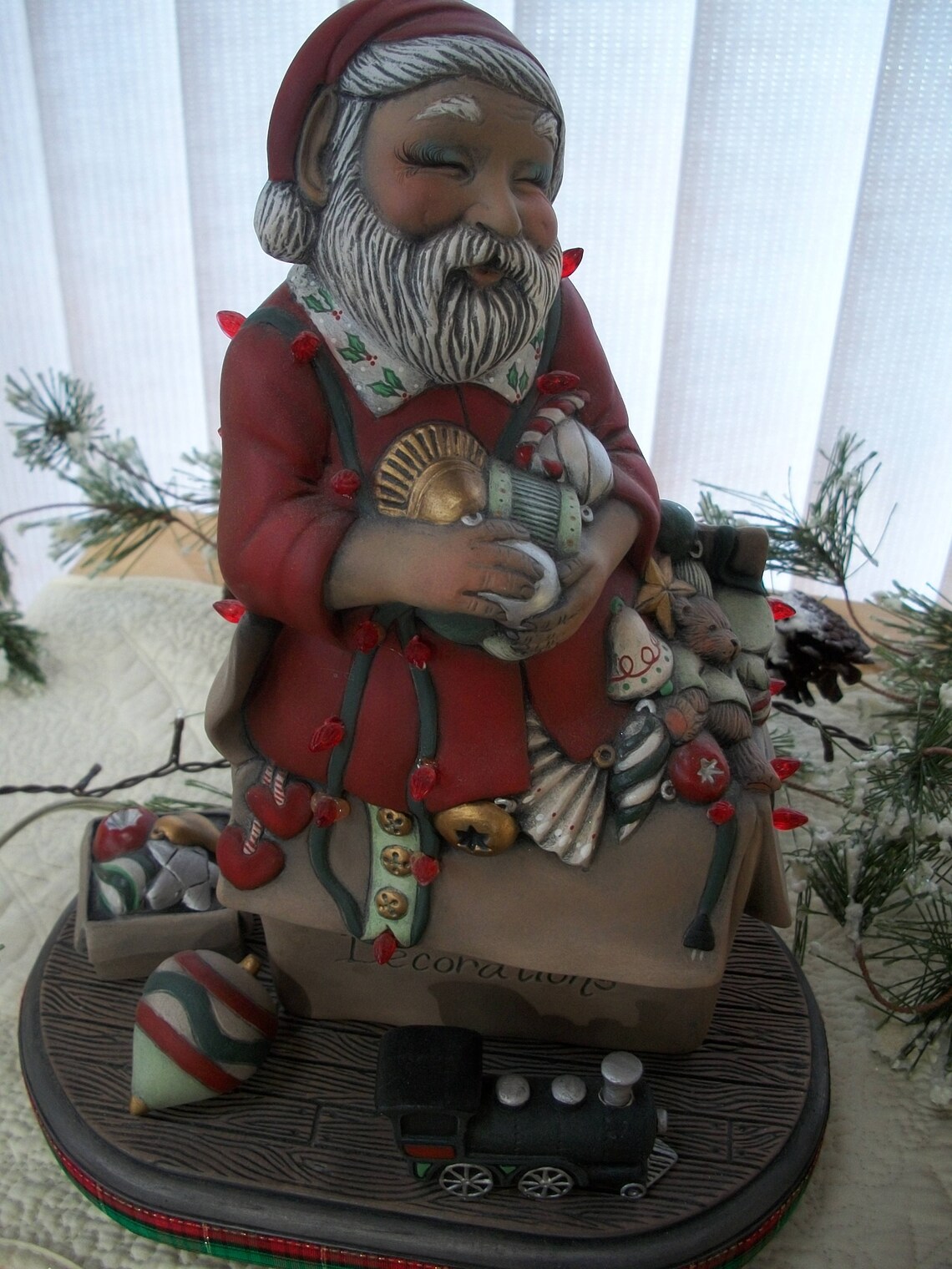 Ceramic Santa's Helper Elf in Box of Decorations - Etsy