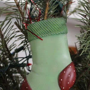 Ceramic Christmas Stocking Ornament Decoration - Etsy