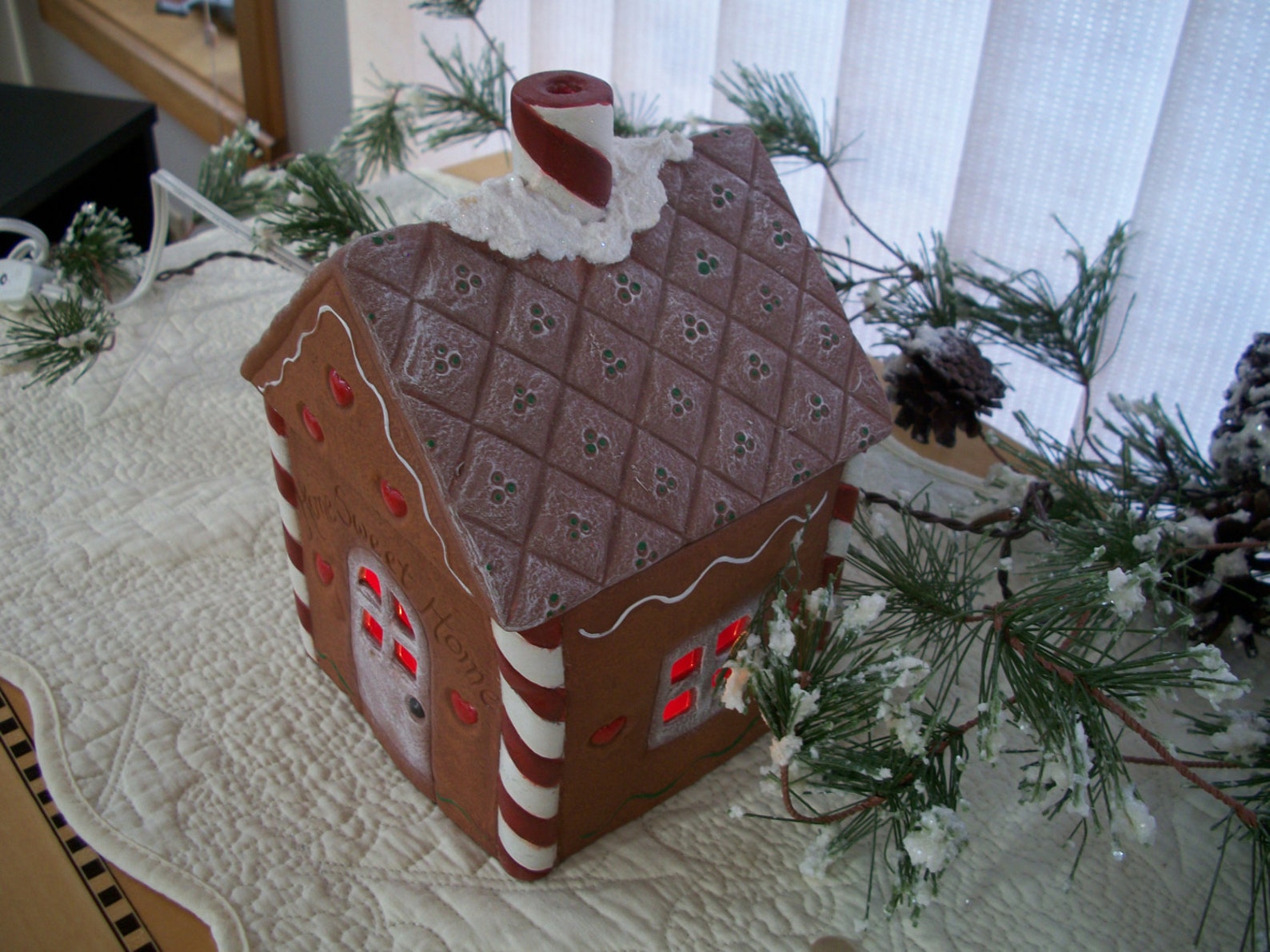 Ceramic Gingerbread House Christmas Decoration Lighted - Etsy
