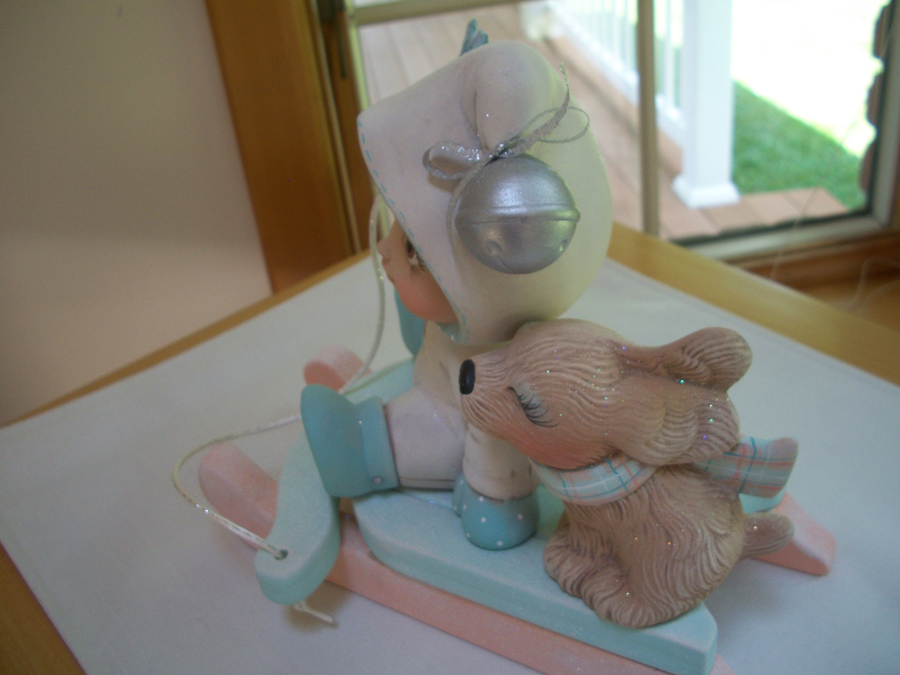 Ceramic Christmas Sweet Tot and Puppy on Sled Christmas - Etsy