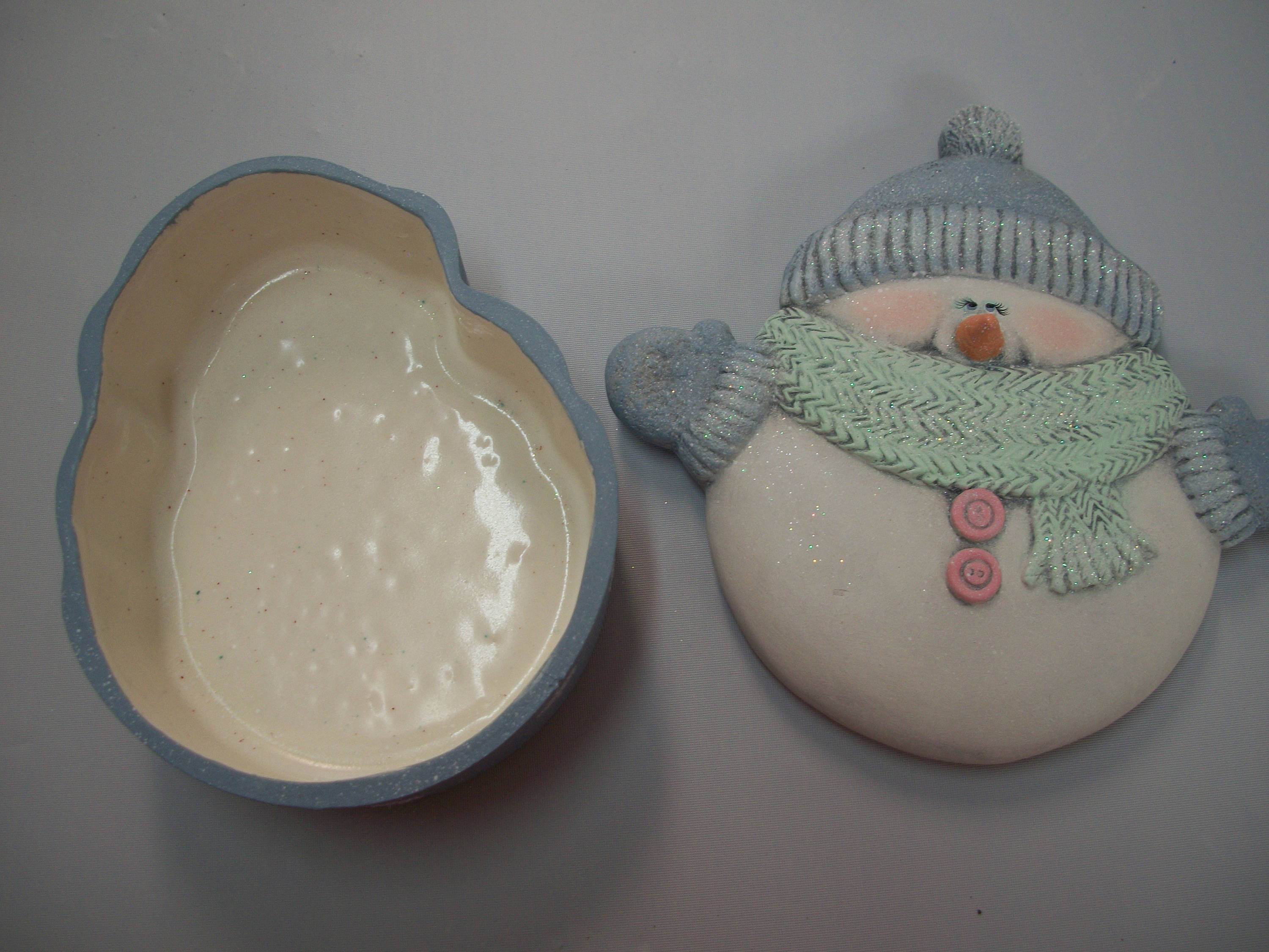 Ceramic Snowman Trinket Box Christmas Decoration Candy Dish - Etsy