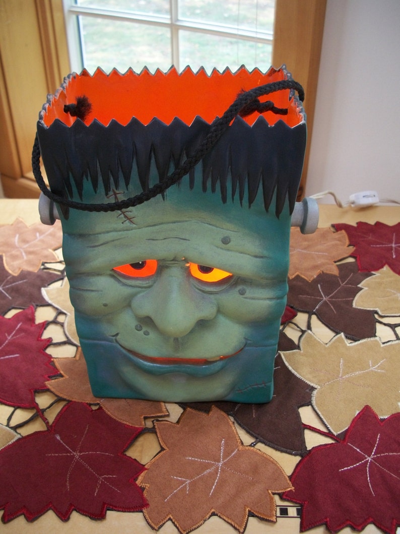 Ceramic Halloween Frankenstein Lighted Monster Bag Halloween Decor - Etsy