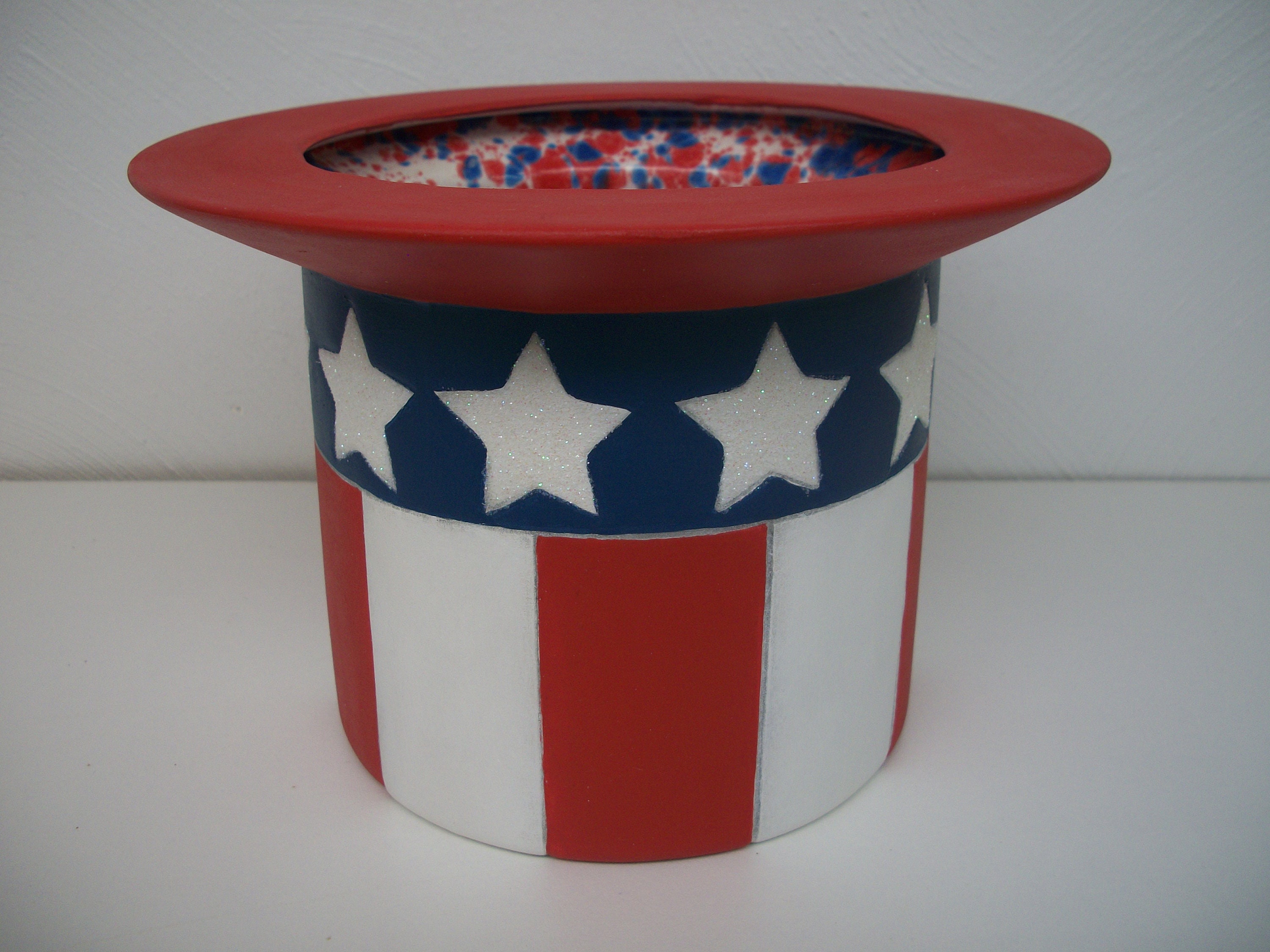 Ceramic USA 4th of July Patriot Uncle Sam Hat Ceramic Candy - Etsy