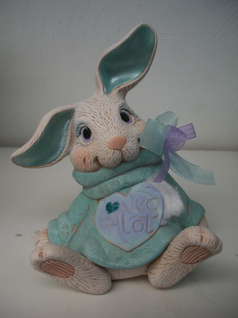 Ceramic Easter Decoration Ceramic Easter Bunny Loved Alot - Etsy