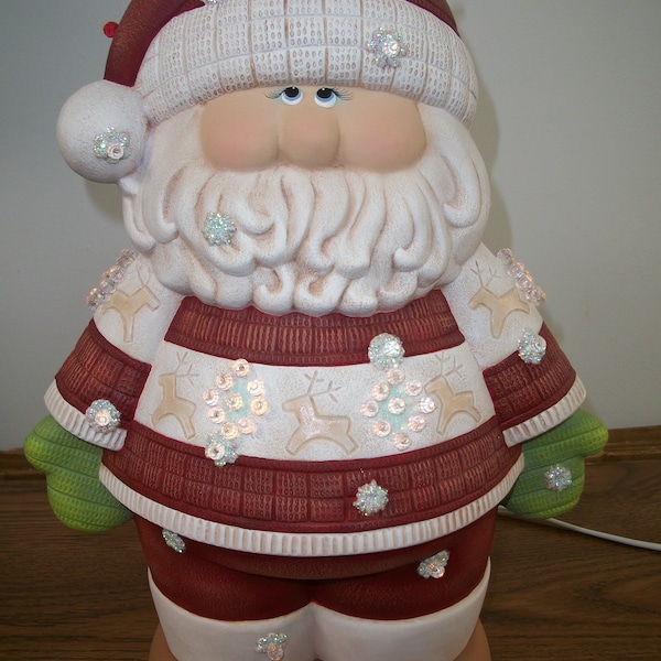 Ceramic Santa Light - Etsy