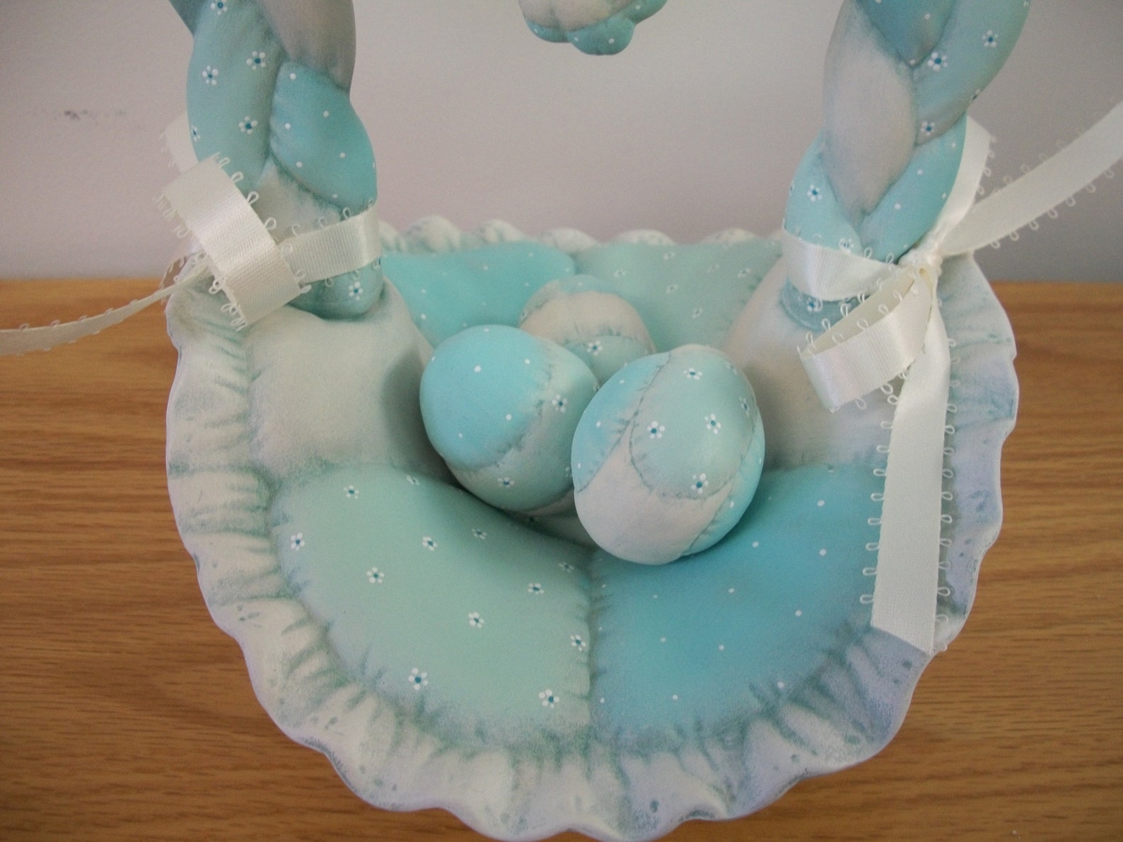 Ceramic Easter Bunny Easter Basket Easter Eggs Easter Decoration ...