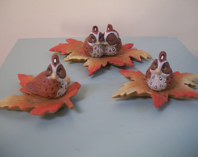Ceramic Halloween Fall,autumn,leaves With Quails Set of 3 - Etsy