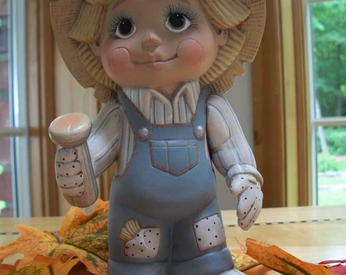 Ceramic Halloween Scarecrow Tot Trick or Treater Halloween Decoration ...