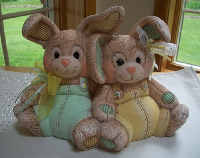 Ceramic Easter Bunniesstuffed Look - Etsy