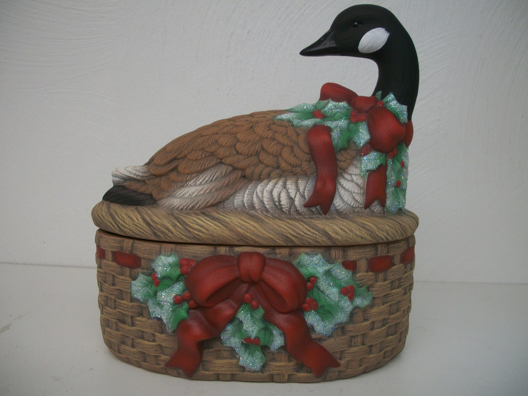 Christmas Ceramic Goose Box - Etsy