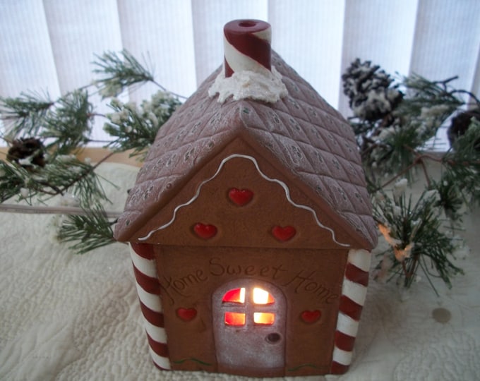 Ceramic Gingerbread House Christmas Decoration Lighted - Etsy