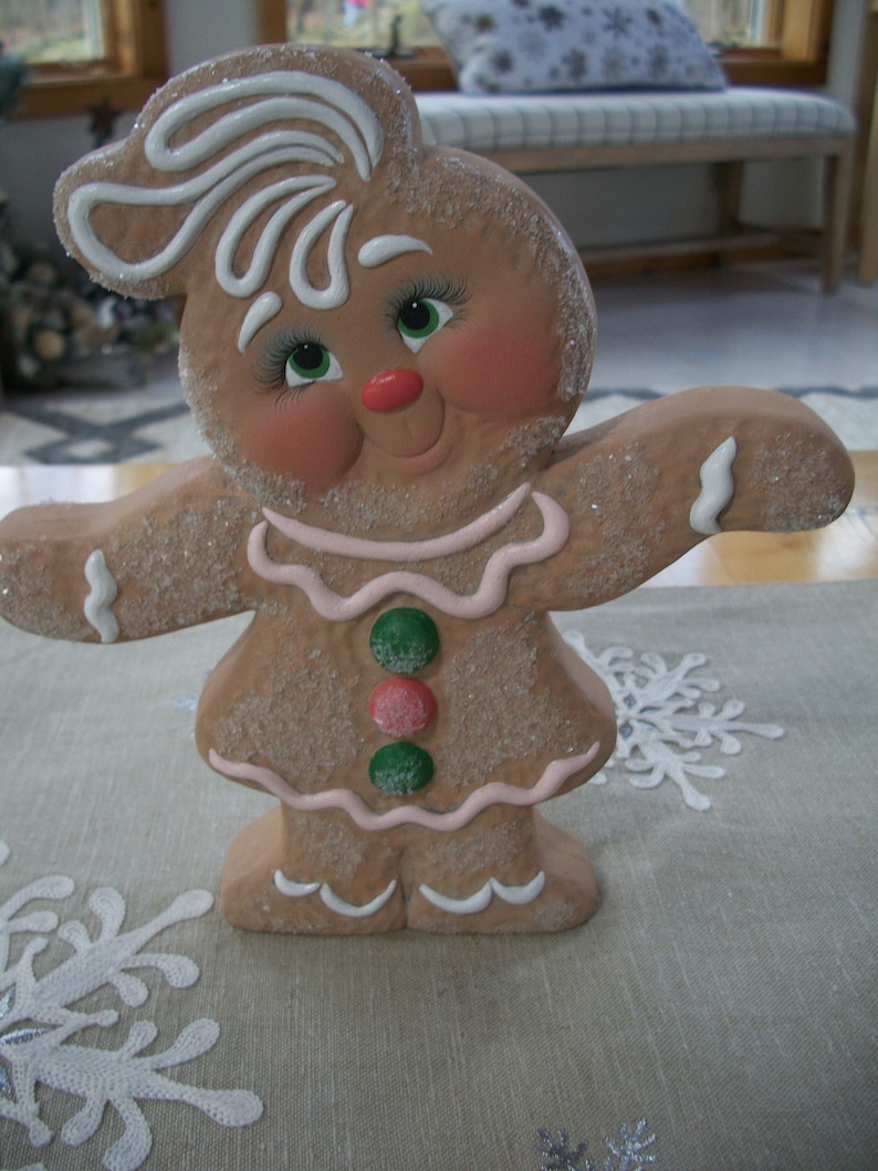 Ceramic Christmas Gingerbread Girl and Boy Hand Holding Set of - Etsy