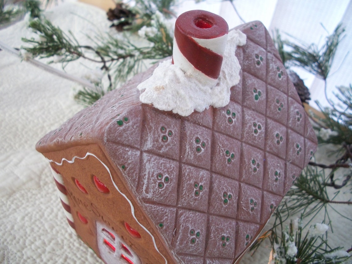 Ceramic Gingerbread House Christmas Decoration Lighted - Etsy