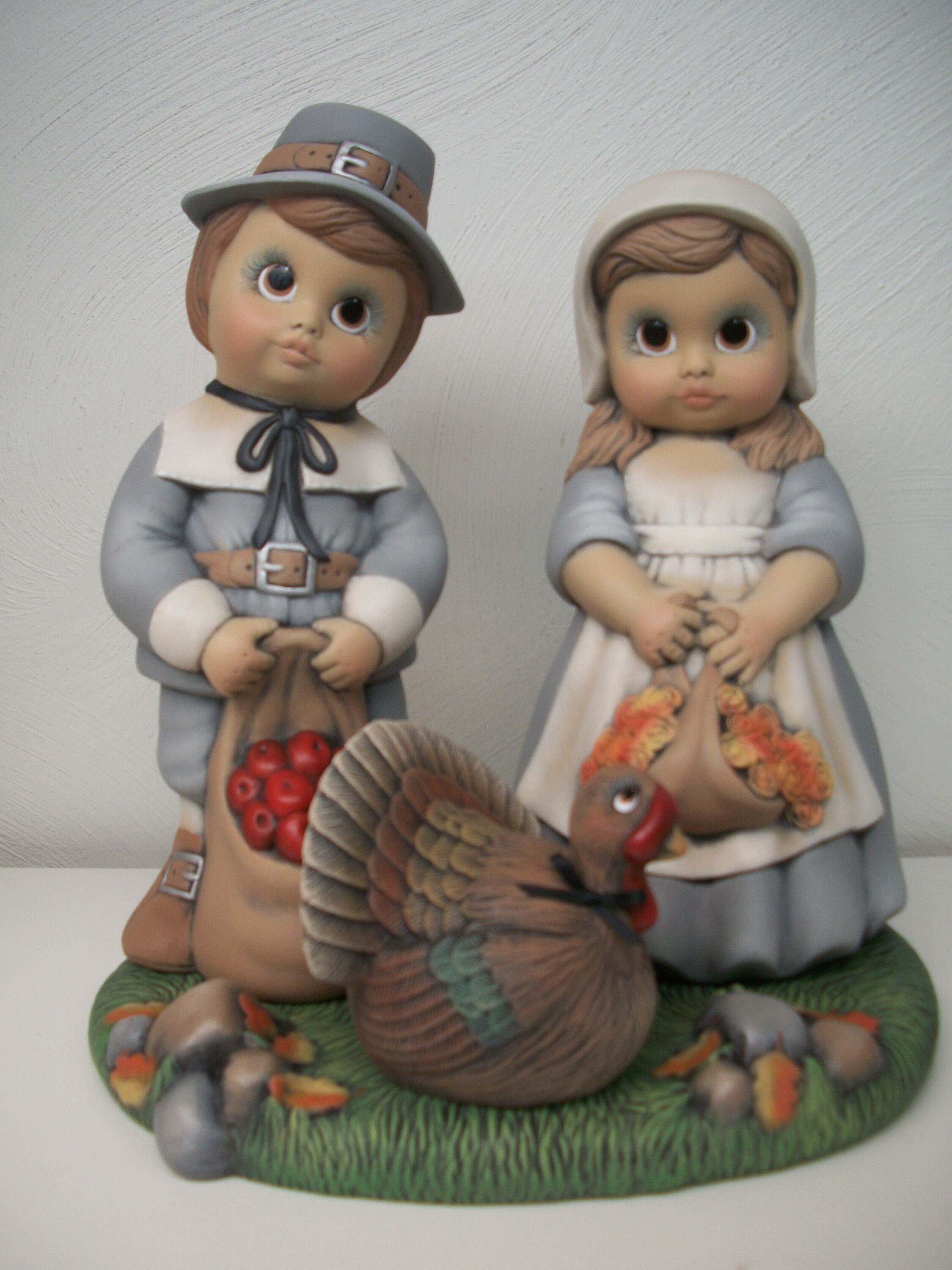 Ceramic Thanksgiving Pilgrims,turkey Complete Set Thanksgiving ...