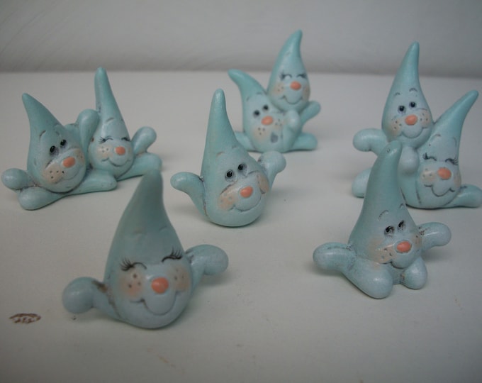 Ceramic Easter,spring Decoration Raindrops Set of 6 Easter Decorations ...