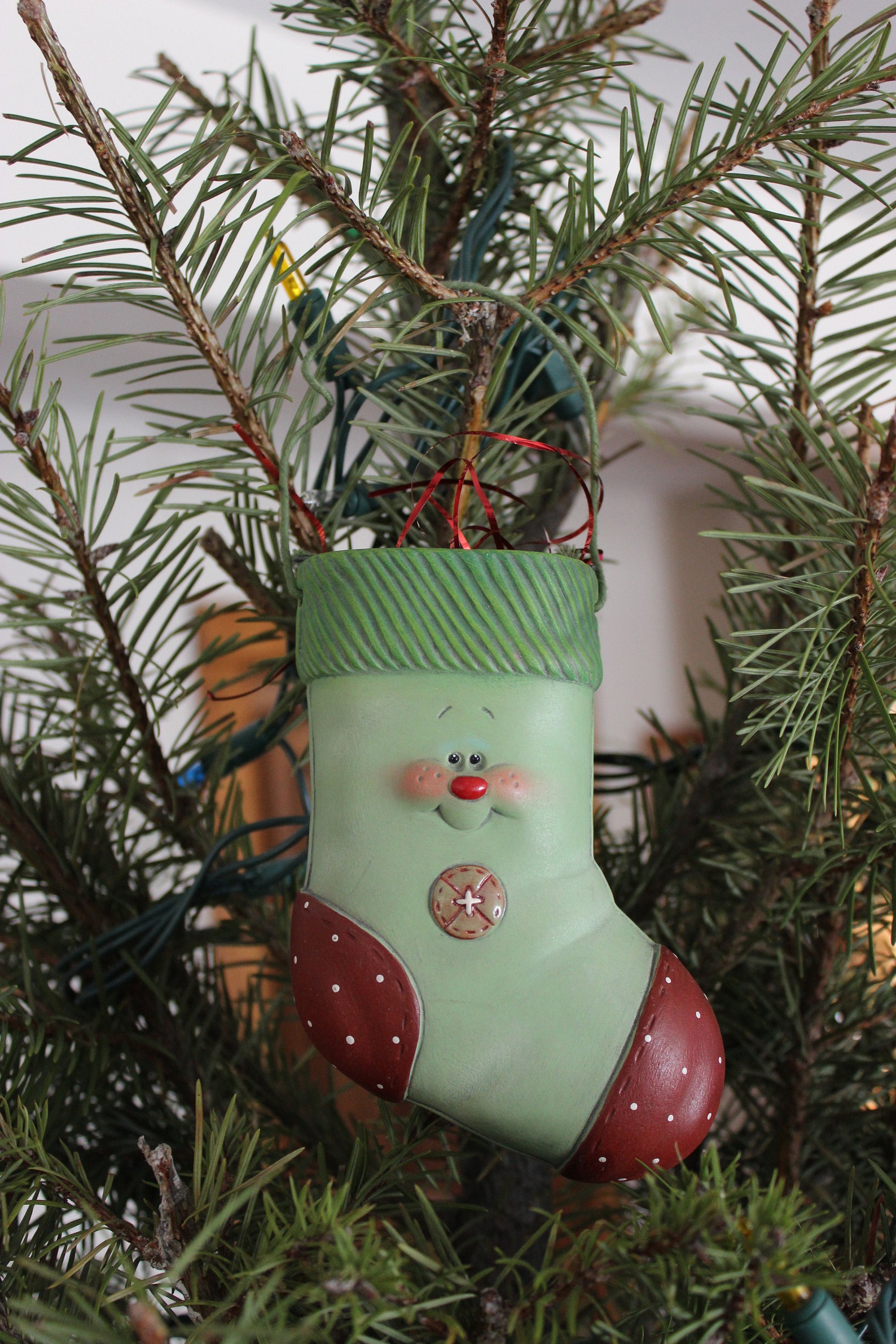 Ceramic Christmas Stocking Ornament Decoration - Etsy
