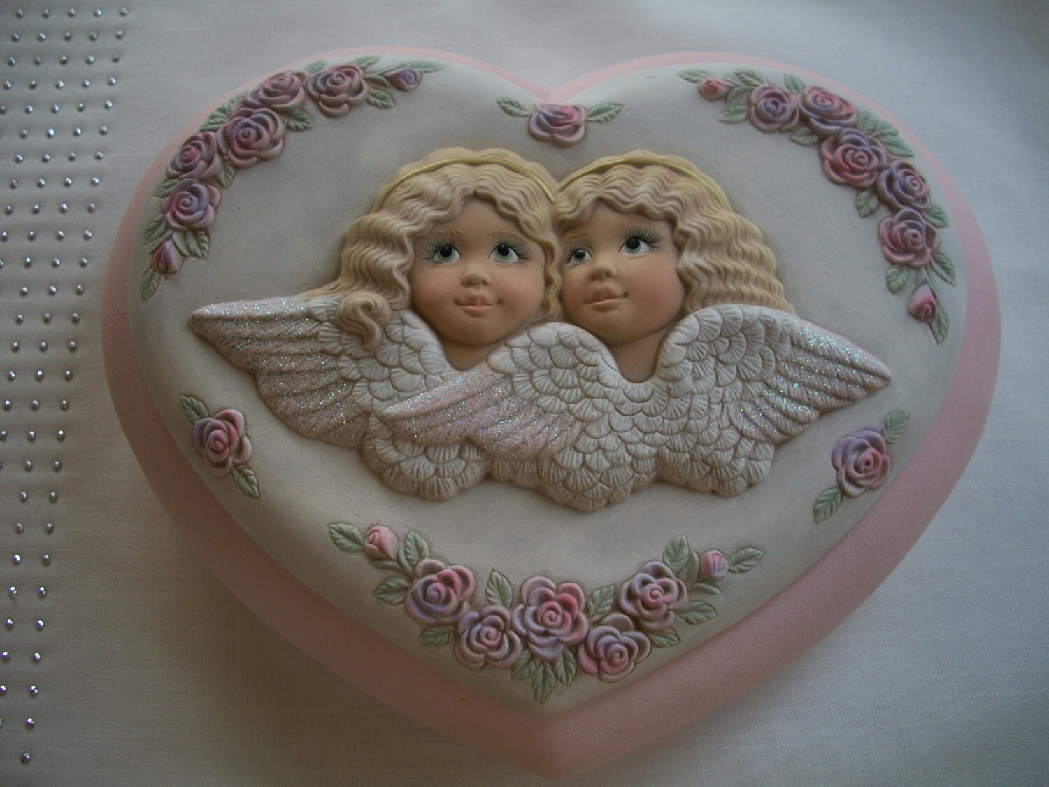 Ceramic Angel Victorianvalentine Heart | Etsy