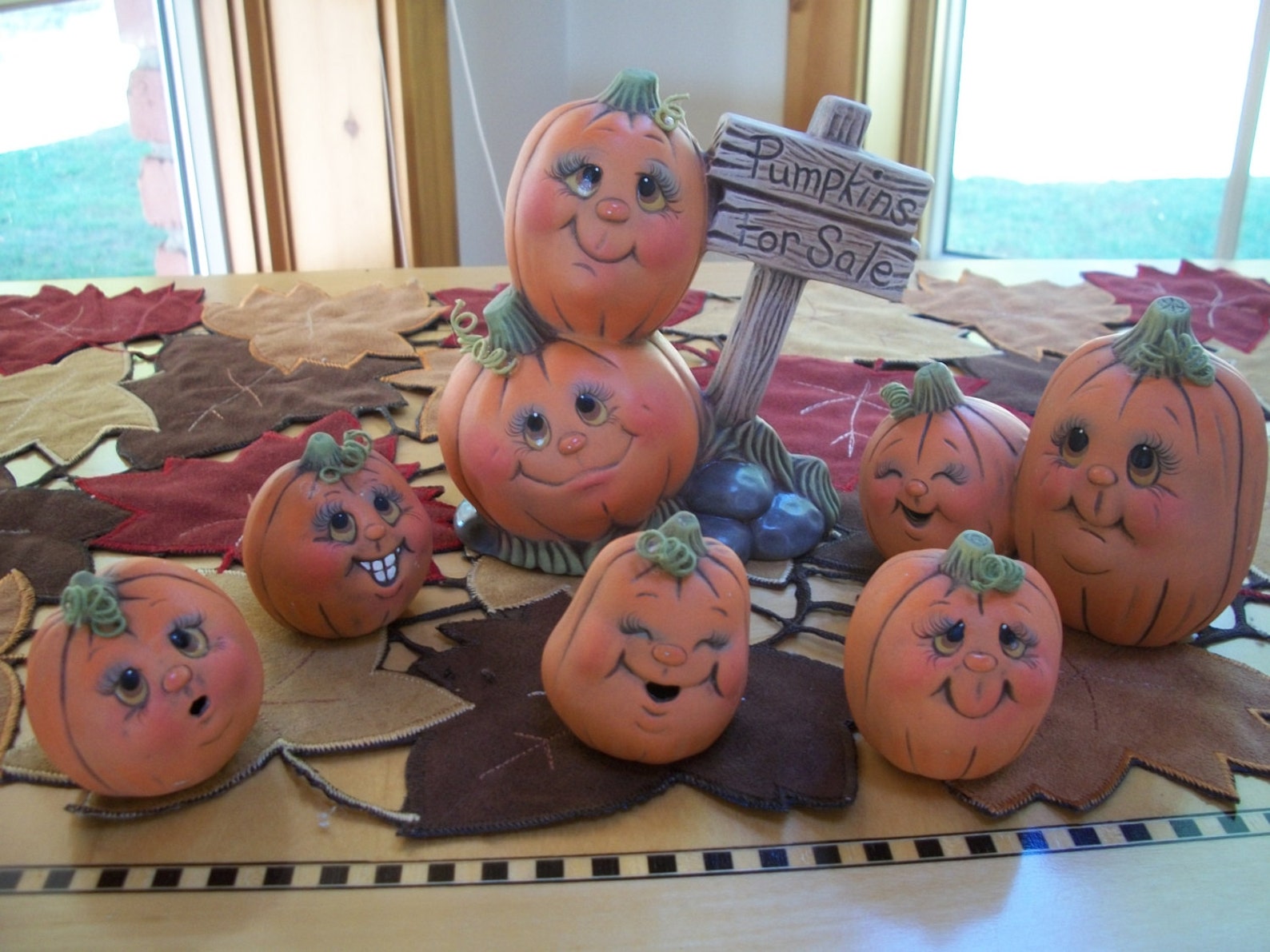 Ceramic Pumpkins Set of 4halloweenfallautumn Decoration | Etsy