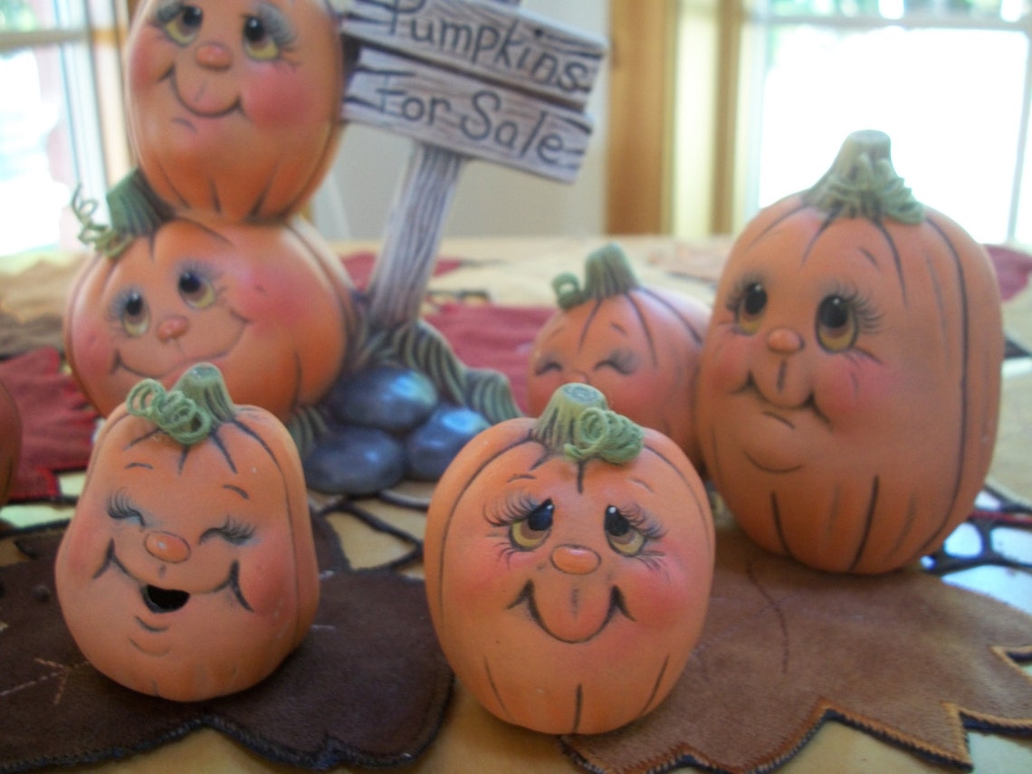 Ceramic Pumpkins Set of 4halloweenfallautumn Decoration | Etsy