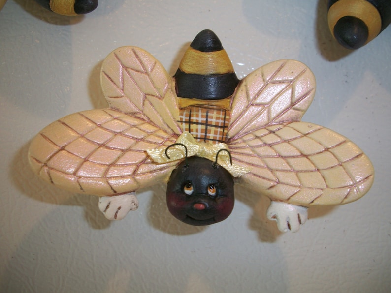 Ceramic refrigerator magnets bee refrigerator magnetsset of | Etsy