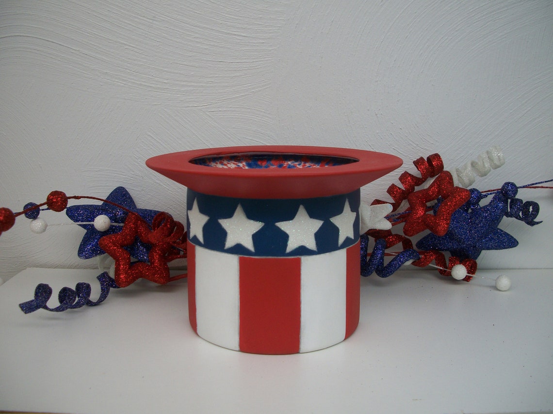Ceramic USA 4th of July Patriot Uncle Sam Hat Ceramic Candy | Etsy