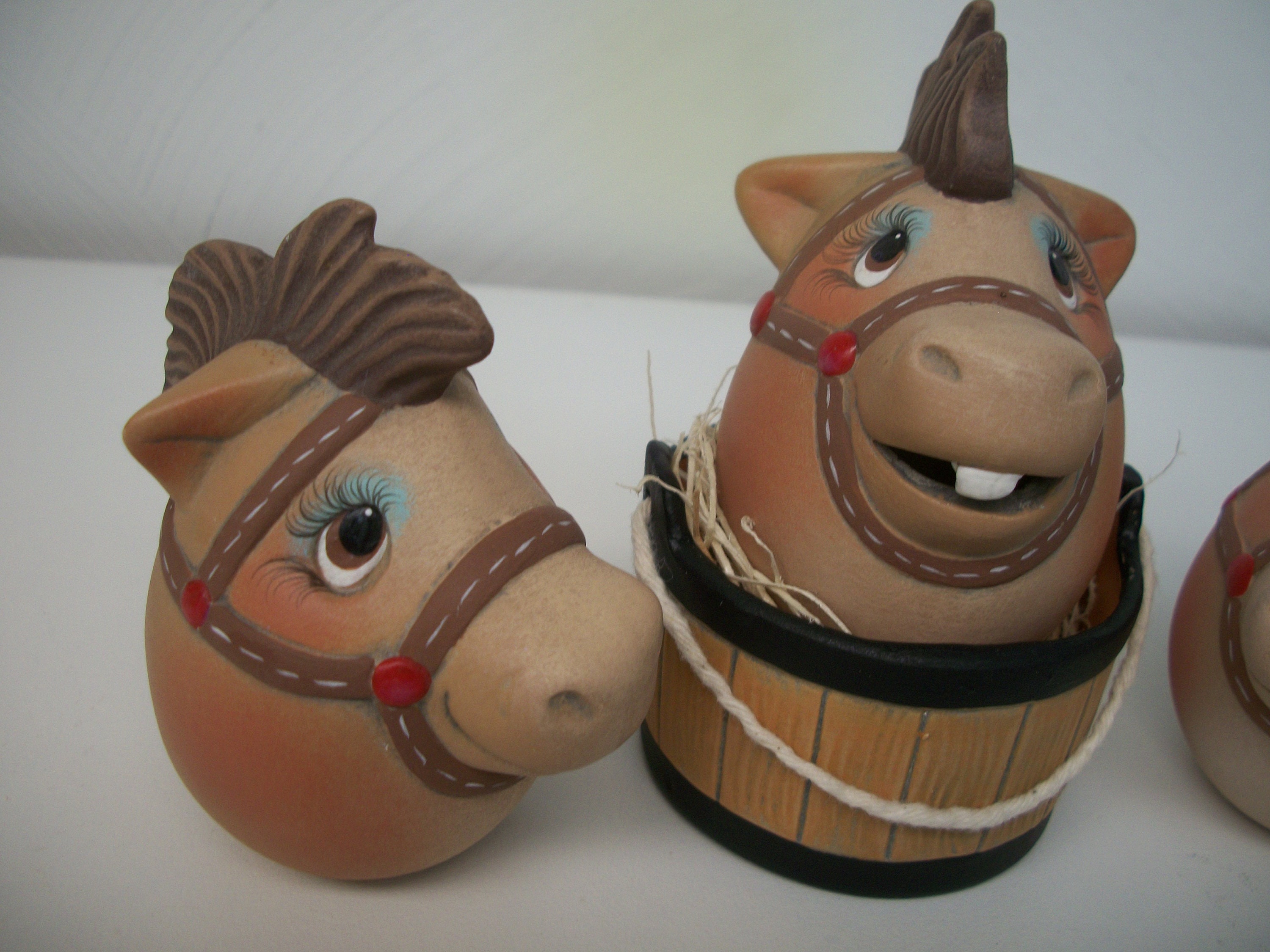 Ceramic Horse Ceramic Egg Character Egg-pressions Set of 3 - Etsy