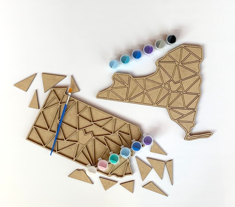 Paint Your Own Custom State Geometric Paint Kit DIY Paint | Etsy