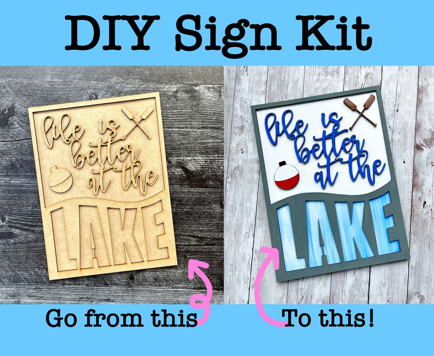 Life is better at the lake DIY sign paint your own paint | Etsy