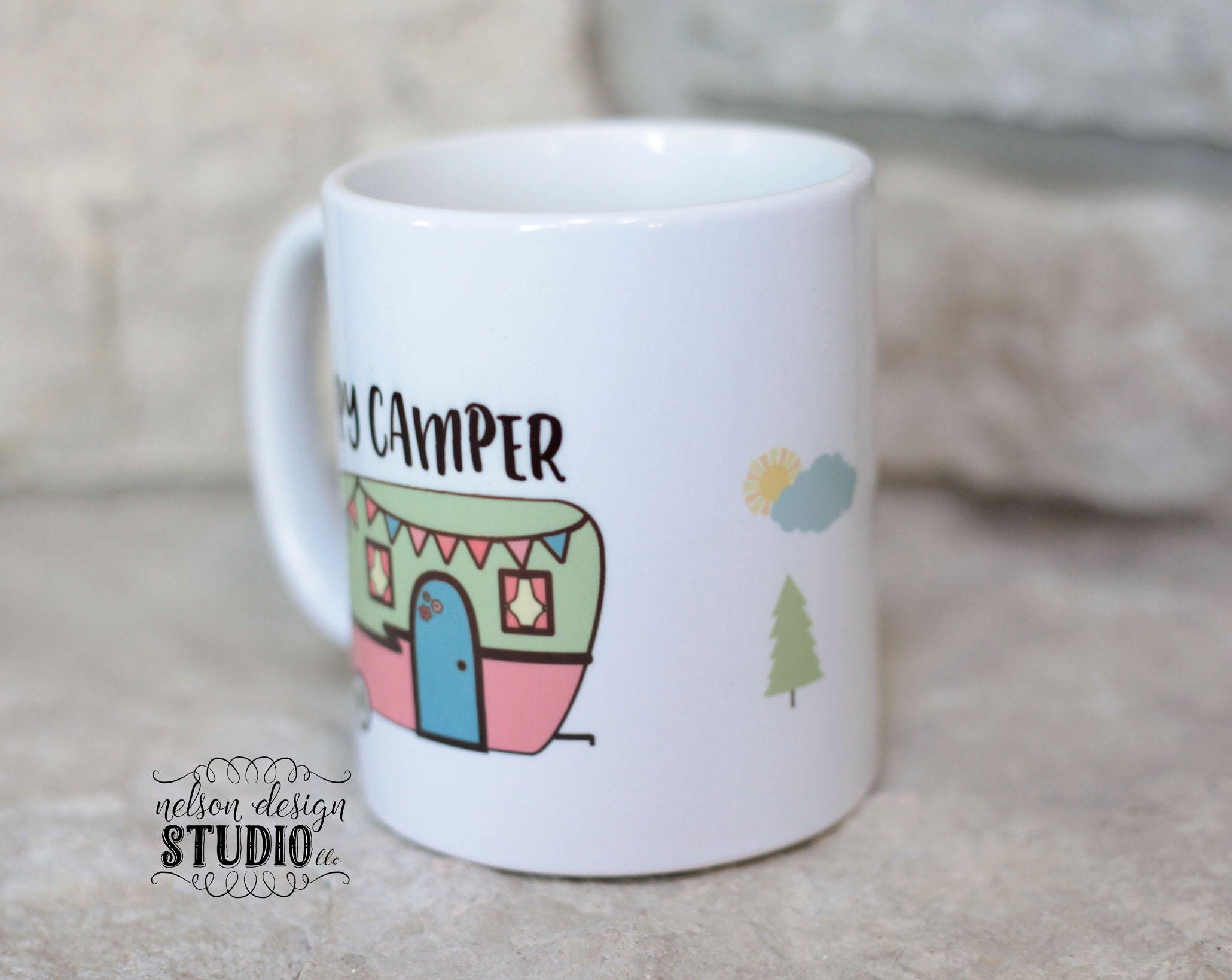 Coffee Cup Mug Happy Camper Camping Explore Outdoors - Etsy