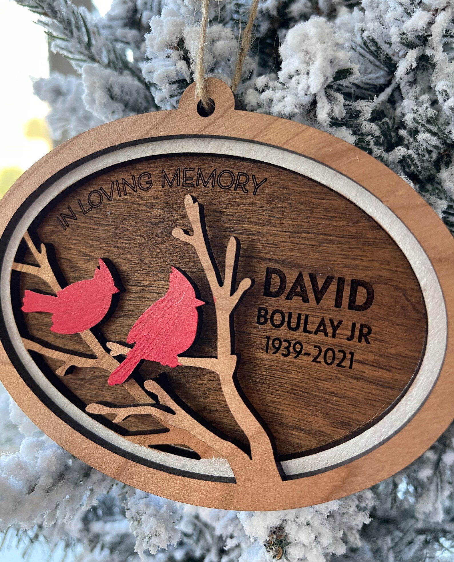 Memorial Ornament Personalized Name Tree Ornament Wood - Etsy