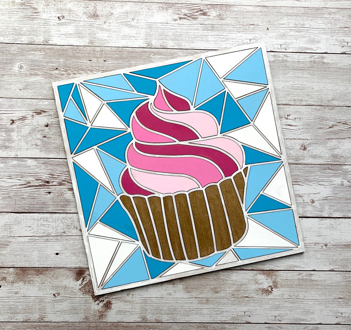 Paint Your Own Cupcake Geometric Paint Kit DIY Paint Party - Etsy