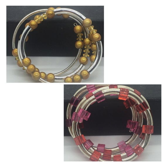 Funky 1990s bracelets, boho jewelry, statement bracel… - Gem