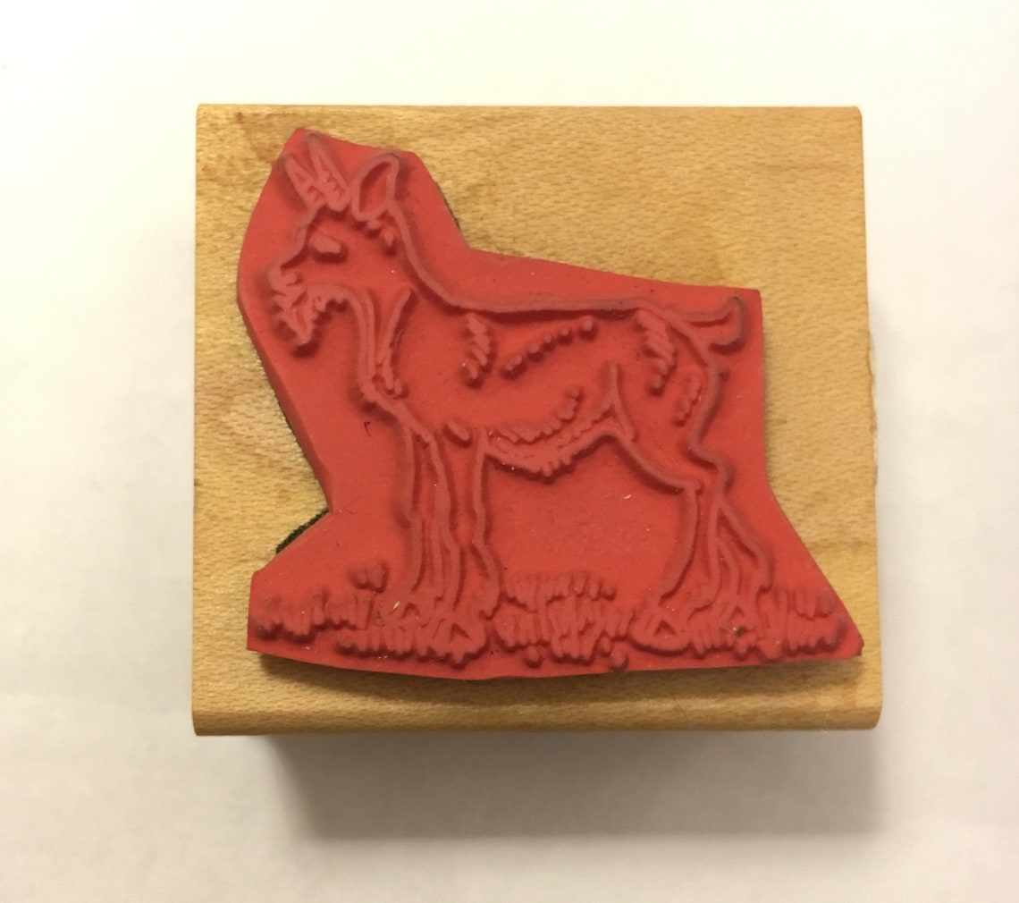 Goat Animal Rubber Stamp, Wood Mounted Goat Rubber Stamp - Etsy.de