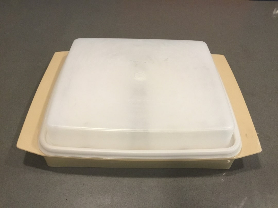 1960 1970 Tupperware Egg Carrier Storage Tan W Clear Sealing Top ...